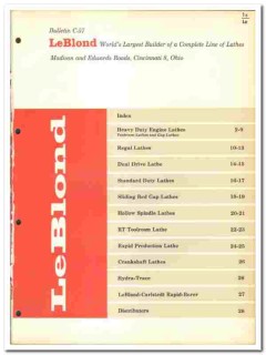 R K LeBlond Machine Tool Company 1957 vintage catalog Lathe